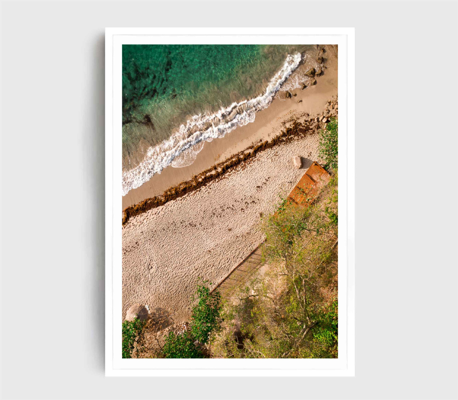 Sea Shore Print, Sea Waves Wall Art, Aerial View Framed Beach Wall Art ...