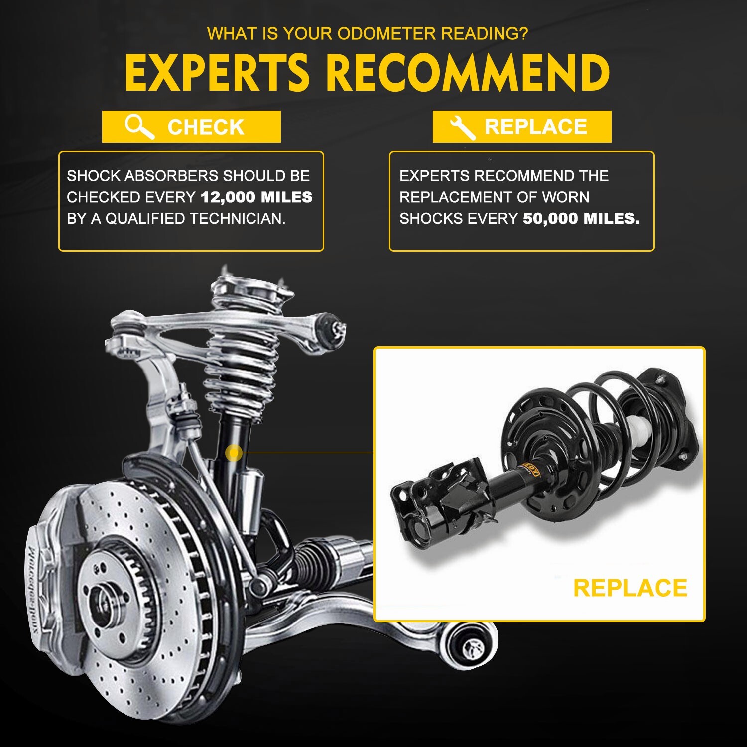 Pair Front Struts Coil Spring for 2013 2014 2015 2016 2017 Honda Accord ...