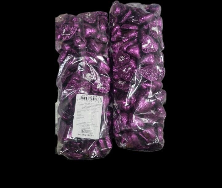 1KG PURPLE FOILED HEARTS MILK CHOCOLATE CHOC CANDY BUFFET PURPLE ...