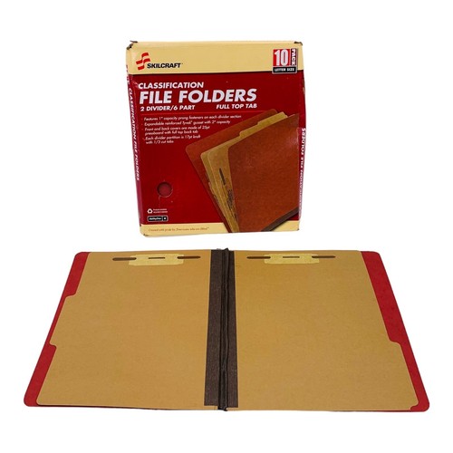 10 Folders Letter Size 6 Section Classification Folder Full Top Tab ...