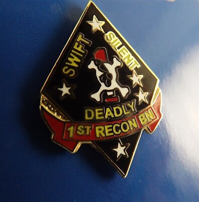 USMC 1ST Recon Battalion BRAND NEW Lapel Pin Swift Silent Deadly Skull ...