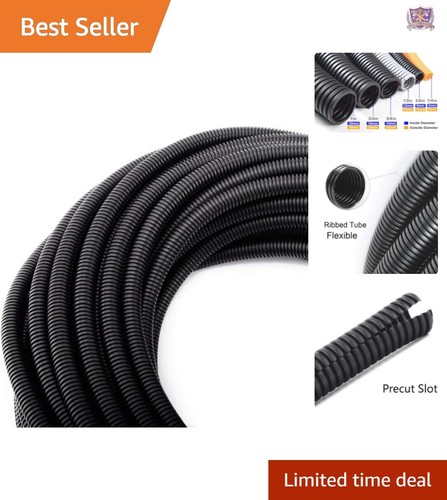 Protective 50FT High Temp Wire Loom - Corrugated Tubing for Indoor ...