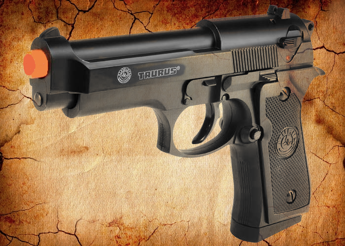 TAURUS PT92 328 FPS METAL SLIDE TRADE-MARKED AIRSOFT SPRING PISTOL HAND ...