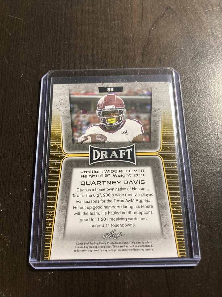 Quartney Davis LEAF ROOKIE CARD DRAFT 2020 T10-367 | eBay