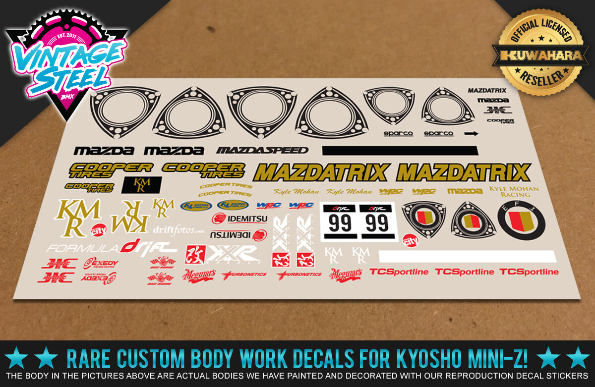 Kyosho Mini-Z Mazda RX-7 Savanna "MAZDATRIX" Auto Scale Body R/C DECAL ...