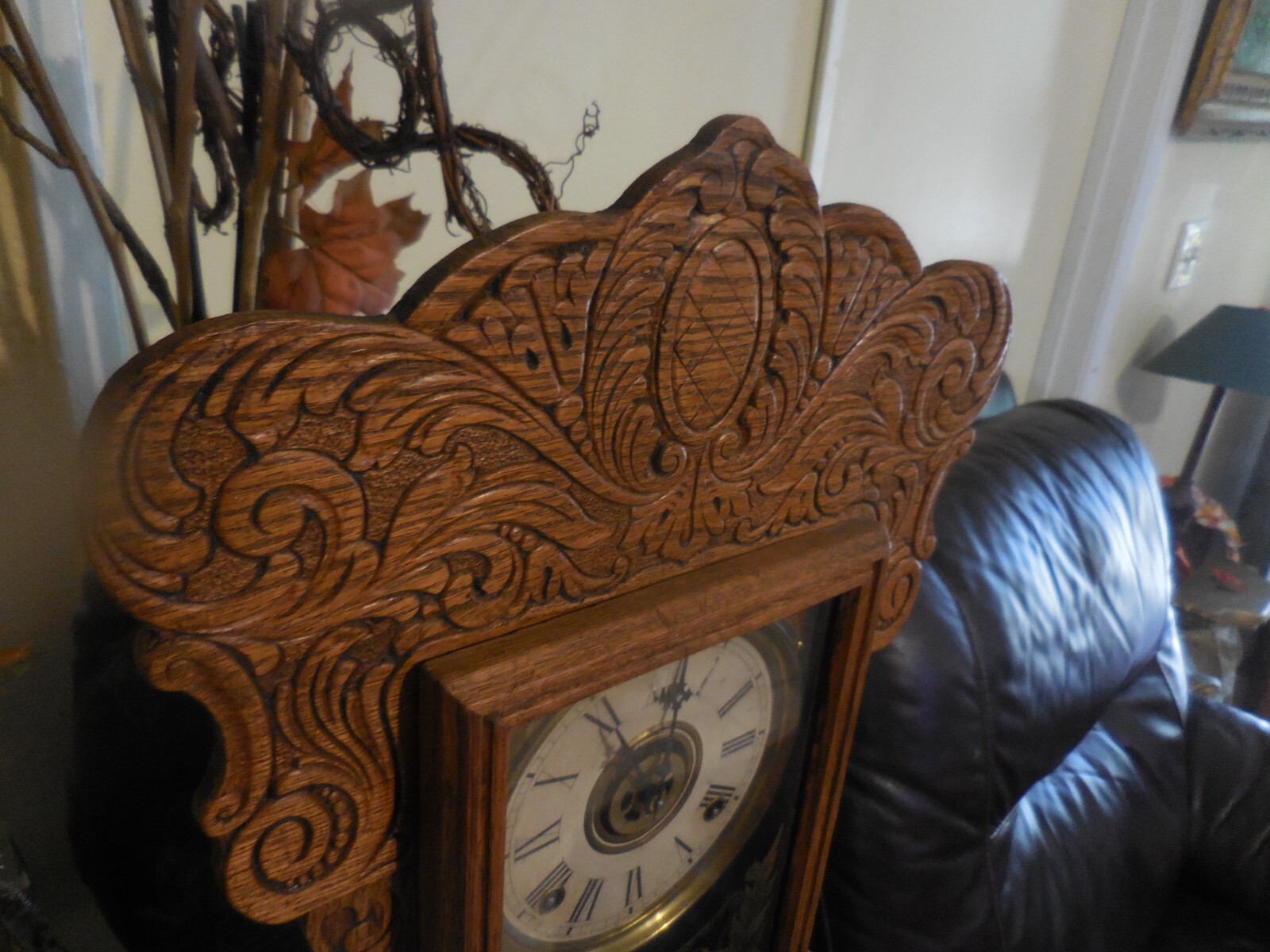 Antique WmL Gilbert 8-Day Gingerbread Kitchen Mantle Wind-Up Wooden ...