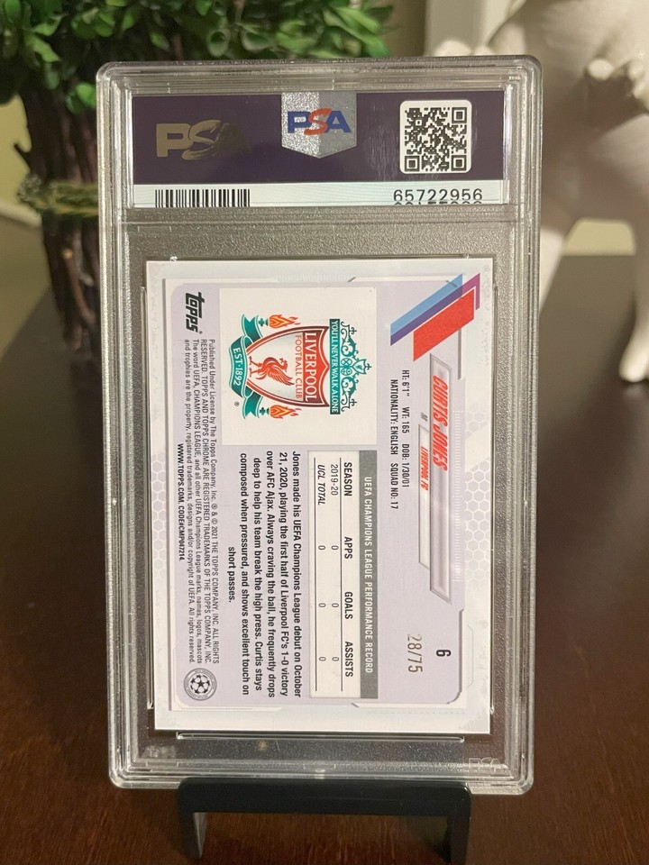 2020-21 Topps Chrome UEFA UCL Sapphire Curtis Jones Rookie Green /75 ...