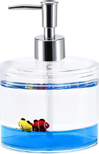 Acrylic Liquid 3D Floating Motion Bathroom Kitchen Soap Dispenser Fish ...
