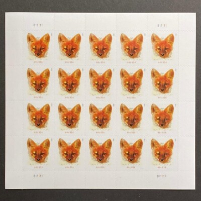 USA 2023 Stamps MNH Red Foxes Fox Plate Block Sheet of 20 US | eBay