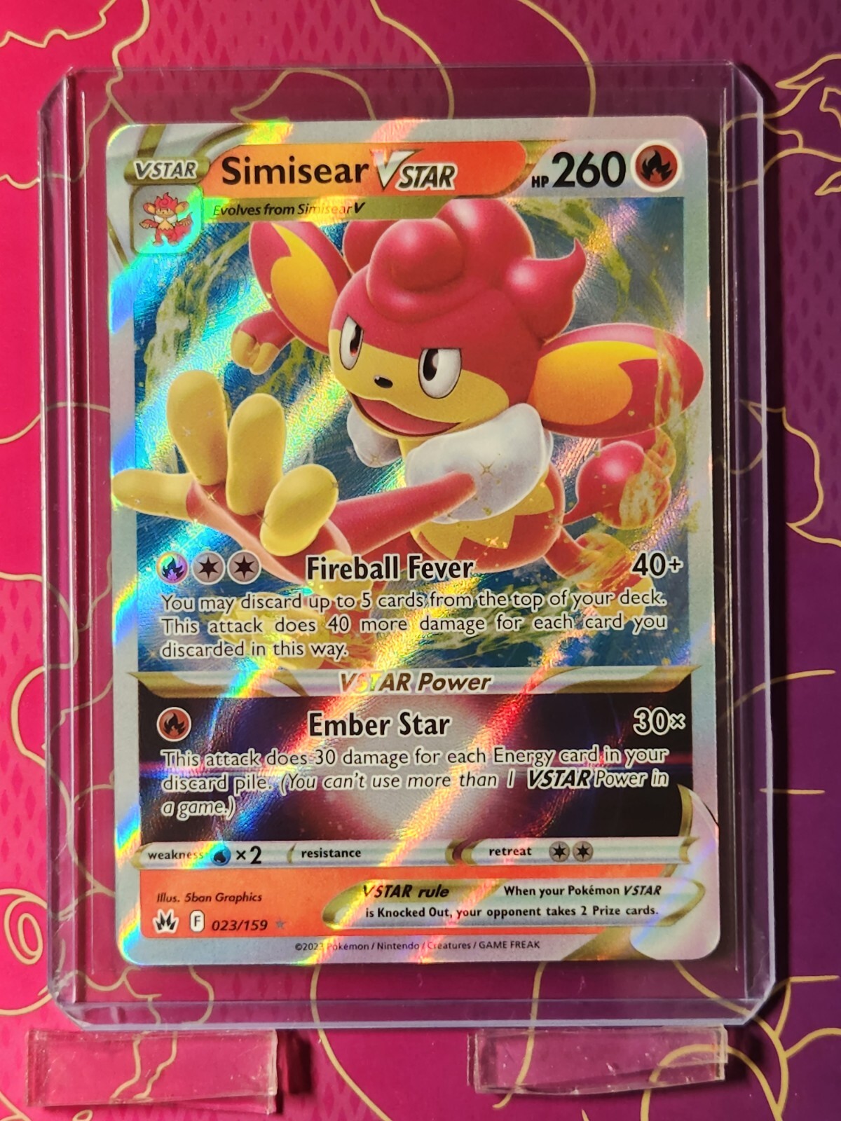 Pokemon Simisear VStar 23 Crown Zenith Full Art Ultra Rare Card + Top ...