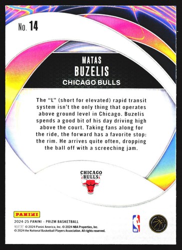Matas Buzelis 2024-25 Panini Prizm ROOKIE Instant Impact RC Chicago ...