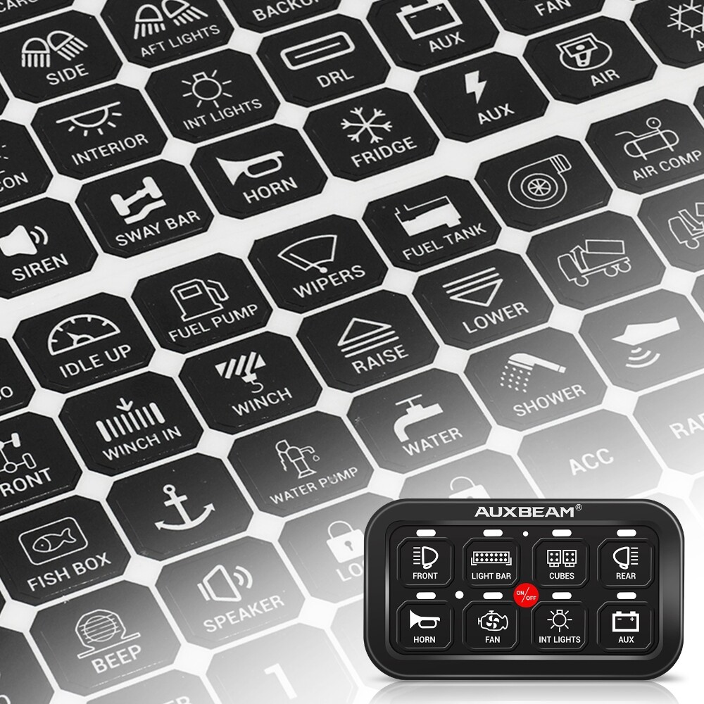 AUXBEAM 120pcs Switch Panel Sticker Label For Rocker Switch Circuit ...