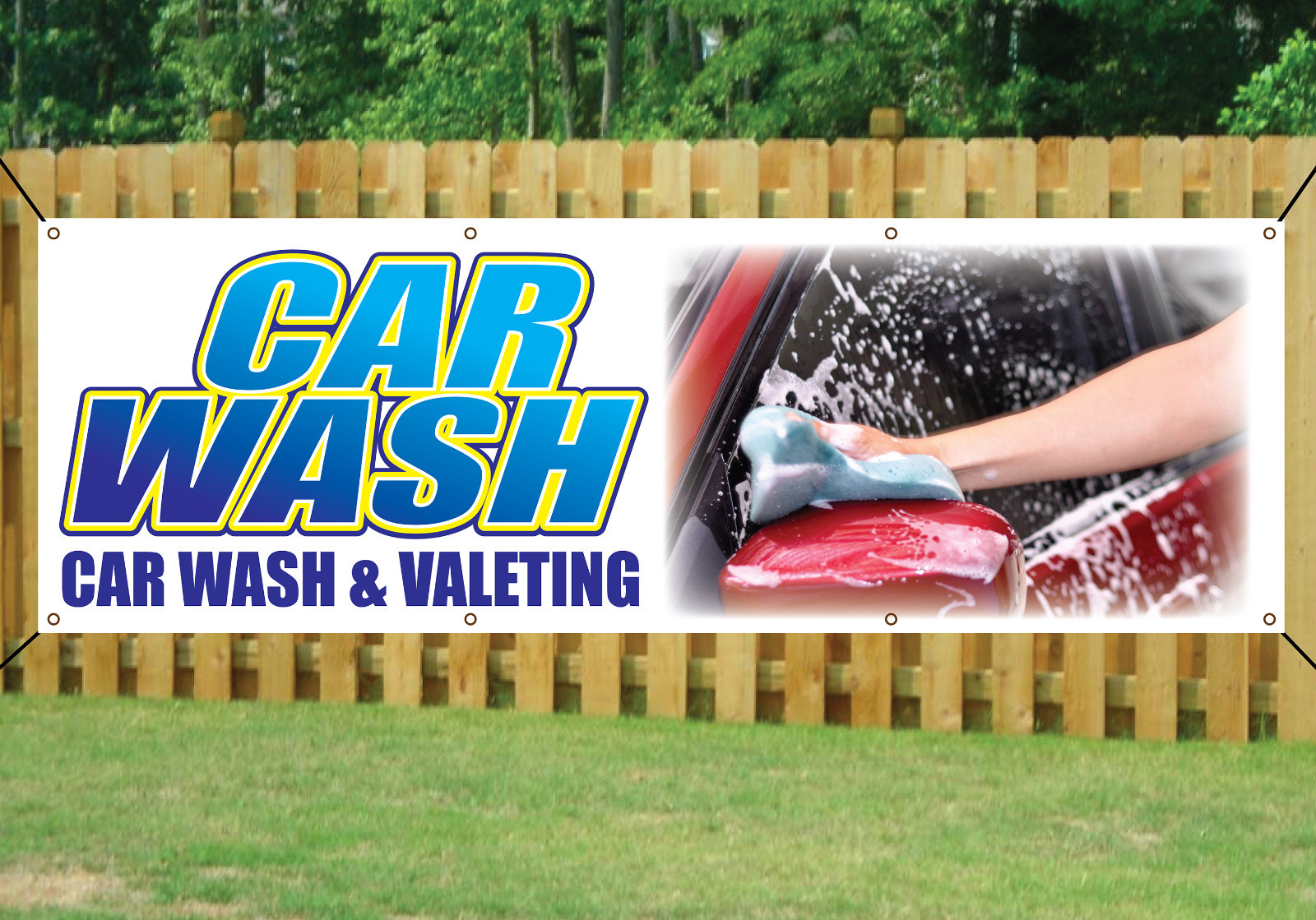 HAND CAR WASH & VALETING BANNER SIGN outdoor waterproof PVC with ...