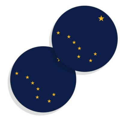 Alaska Flag Stickers Flag Decals Vinyl Indoor Outdoor Stickers Round ...