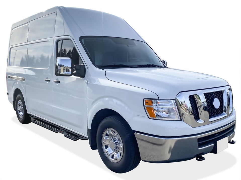 APS Black Drop Down Steps Fit 12-21 Nissan NV 1500 2500 Full Size Van ...