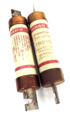 LOT OF 2 FERRAZ SHAWMUT TRS150R TRI-ONIC FUSES 150A, 600V | eBay
