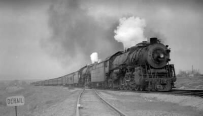 AT&SF Santa Fe Railroad locomotive engine No. 3701 type 4-8-2 OLD TRAIN ...