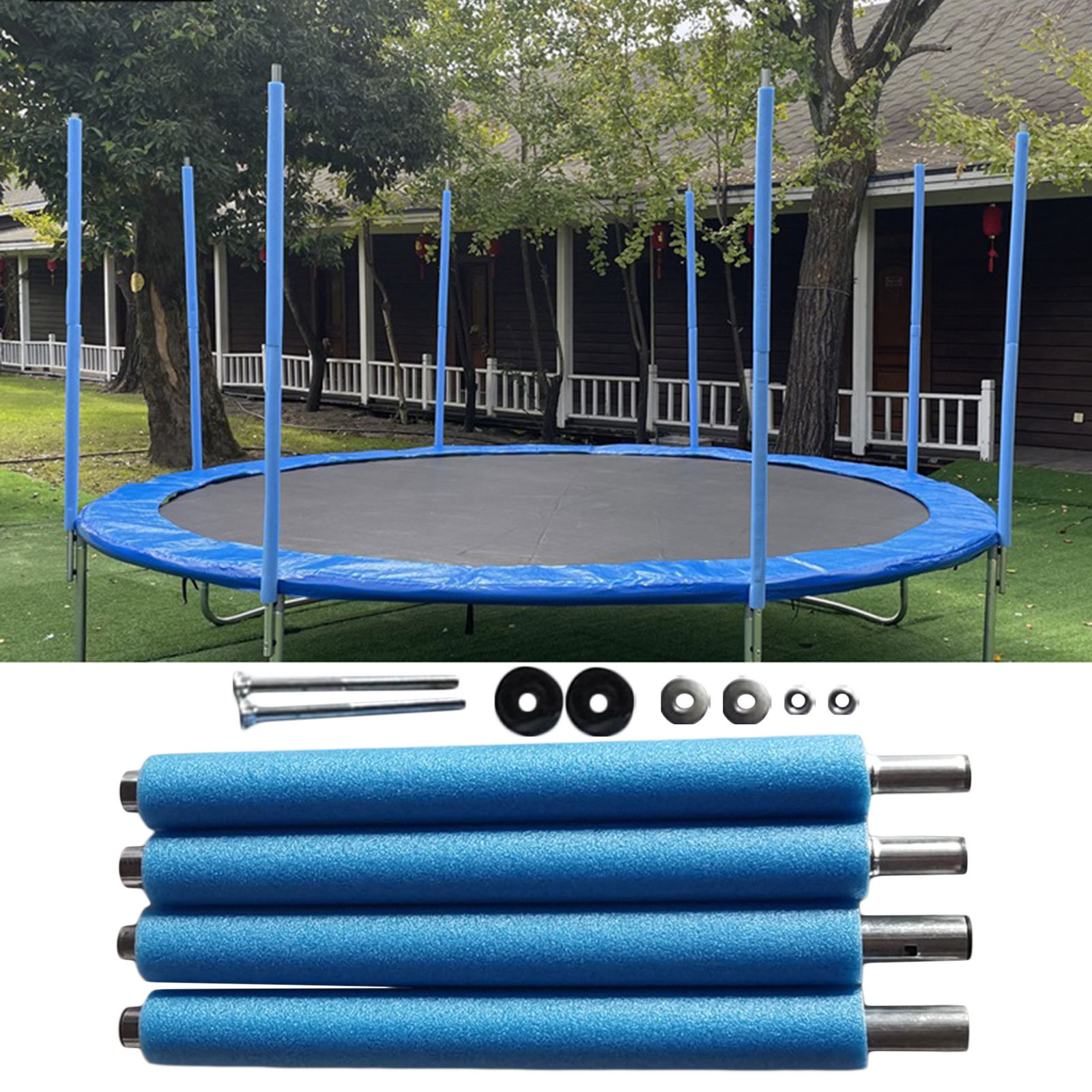 Universal Trampoline Net Poles Replacement Enclosure Poles And Hardware ...