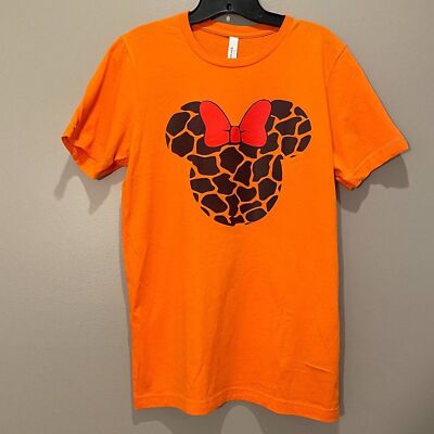 Womens Orange Minnie Mouse T-Shirt "Camo Minnie Graphic" Size M New W/o ...