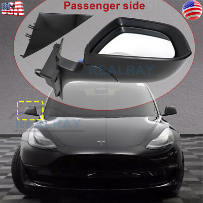 Black Right Passenger Side Mirror Heated Power Fold For Tesla Model 3 ...