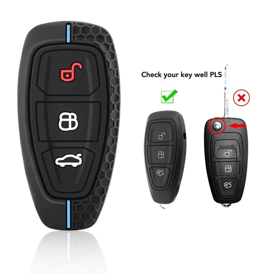 Key Case Fob Shell Cover for Ford Transit Mondeo Fiesta Kuga ST Line ...