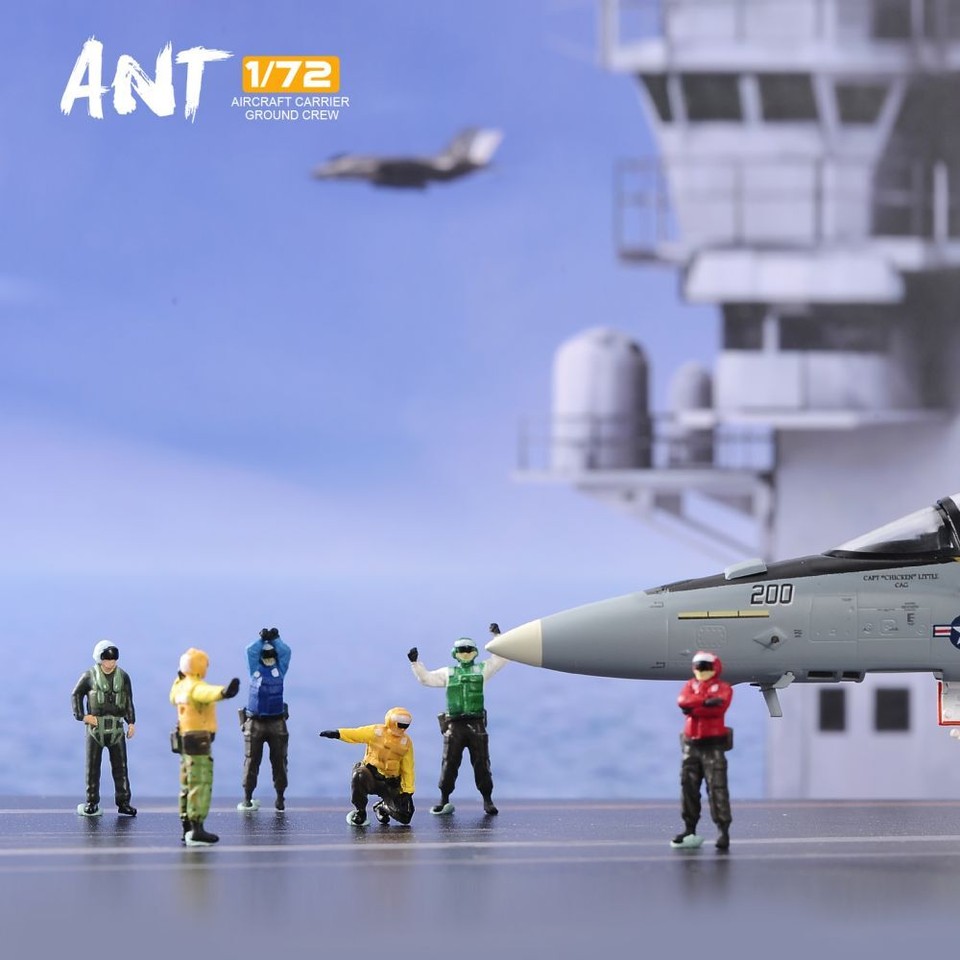 1/72 6pcs/Kit Model Figures Lead Soldier Aircraft Carrier Ground Crew ...