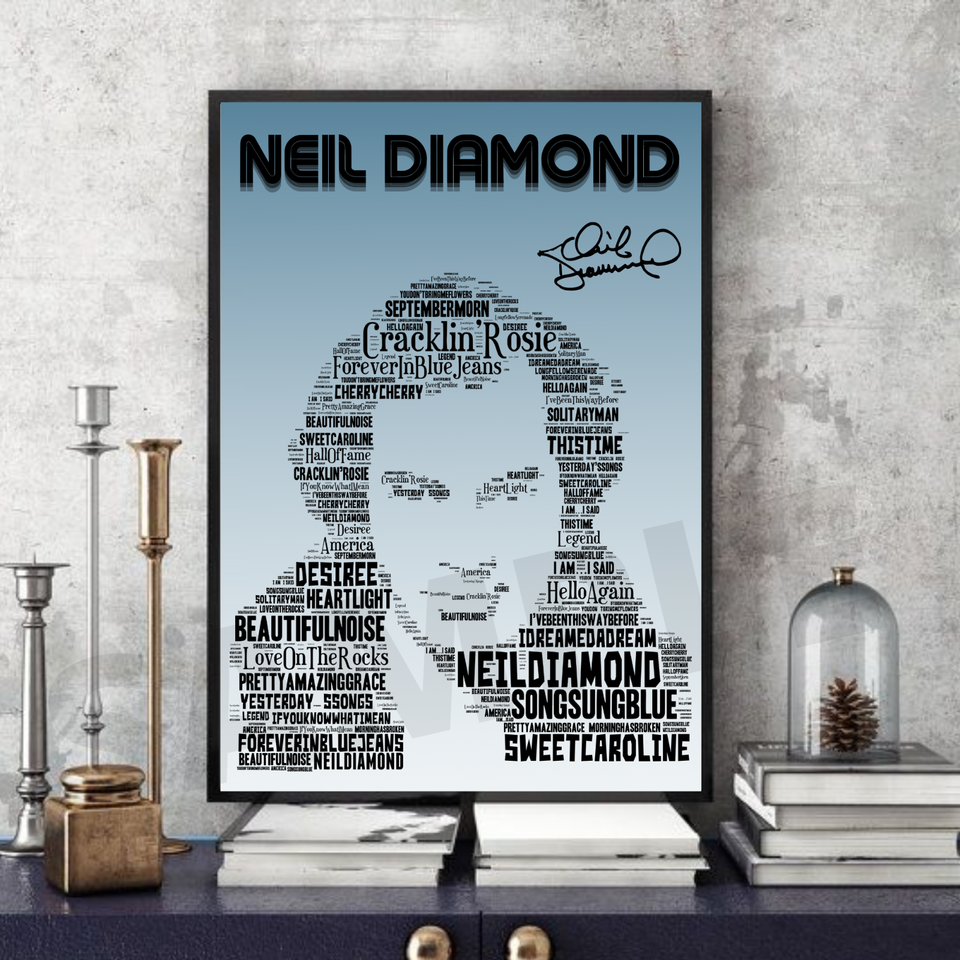 Neil Diamond Portrait in Songs Keepsake/Gift/Collectable signed ...