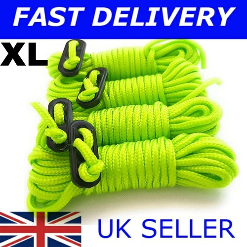 X4 GREEN XL Guy Line Ropes 4M Tent Camping Ideal for Boardmasters ...