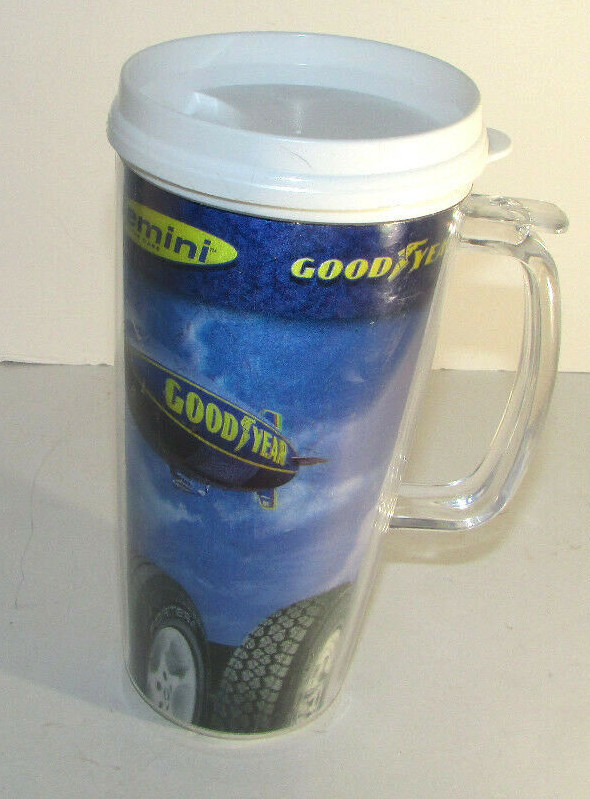 Vintage GOODYEAR Blimp Gemini Auto Care Lenticular Lidded Coffee Mug ...