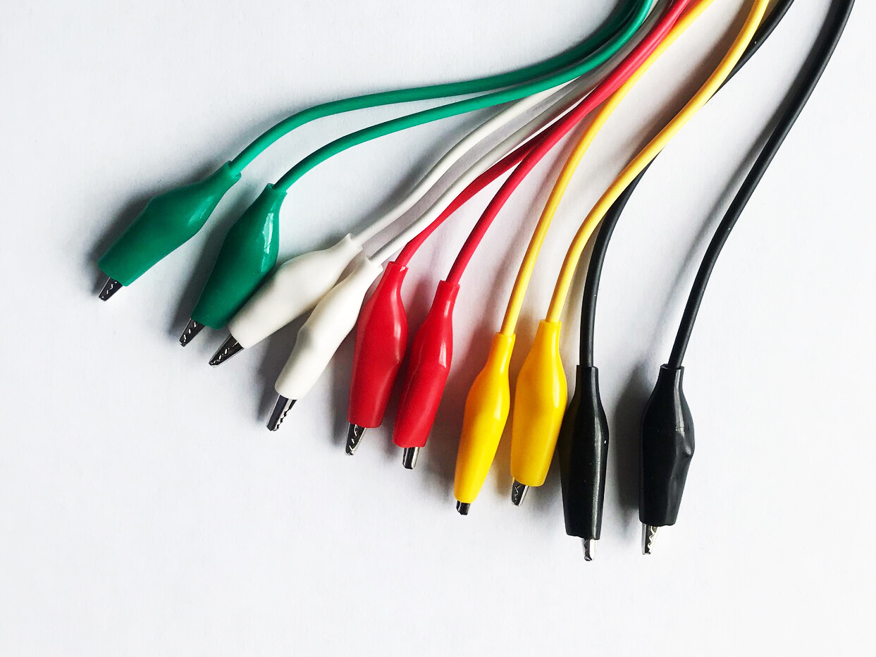 10 Pcs.- 5 Colors Test Lead & Alligator Clip Set AC-10 with 20.5 ...