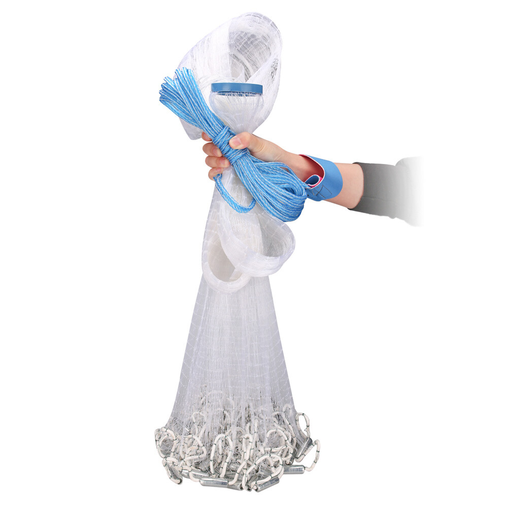 8/10/12/14/16FT Fishing Cast Net Bait Easy Throw Hand Cast Strong Nylon ...