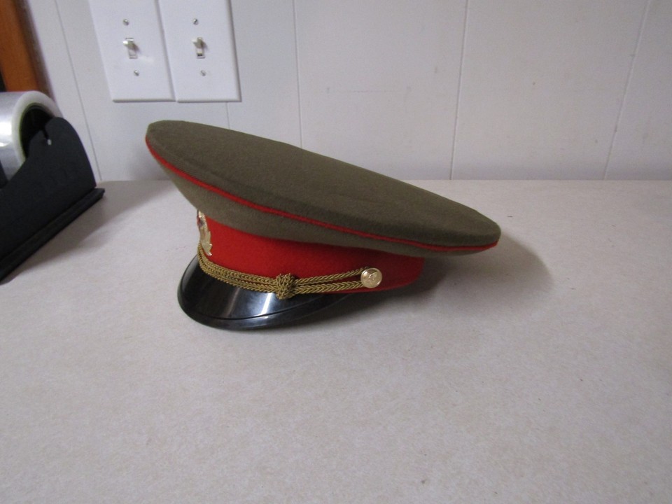 RARE MILITARY FOREIGN OFFICER CAP HAT RUSSIAN CCCP USSR SIZE 55 WITH ...