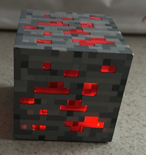 Minecraft Light Redstone Ore Nightlight 2012 ThinkGeek Touch Cube ...