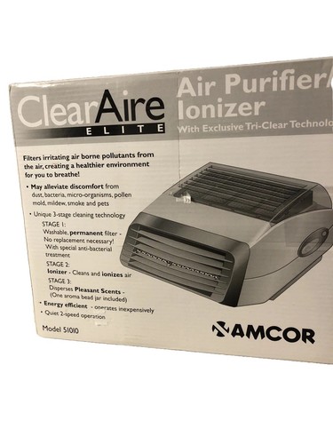 Clean Aire Elite Air Purifier/Ionizer By AMCOR. Model 51010. 3 Stage ...