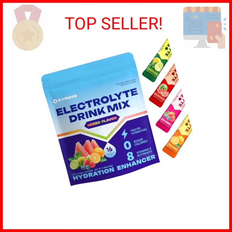 OXYMOOD Sugar Free Electrolytes Powder Packets - Salty High Sodium ...