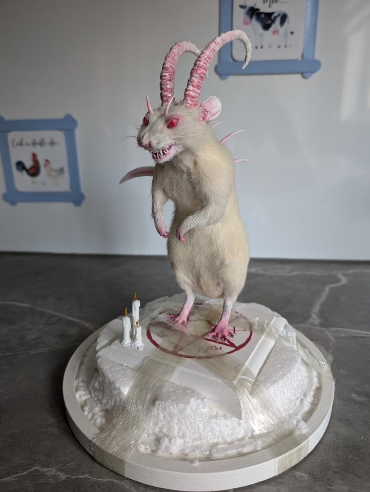 Taxidermy Devil White Rat Demon Satan Lucifer OOAK | eBay UK
