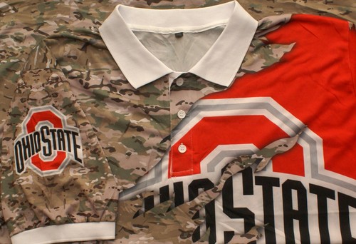 Ohio State Buckeyes Camo Polo Shirt Mens XXXL 3XL Military Appreciation ...