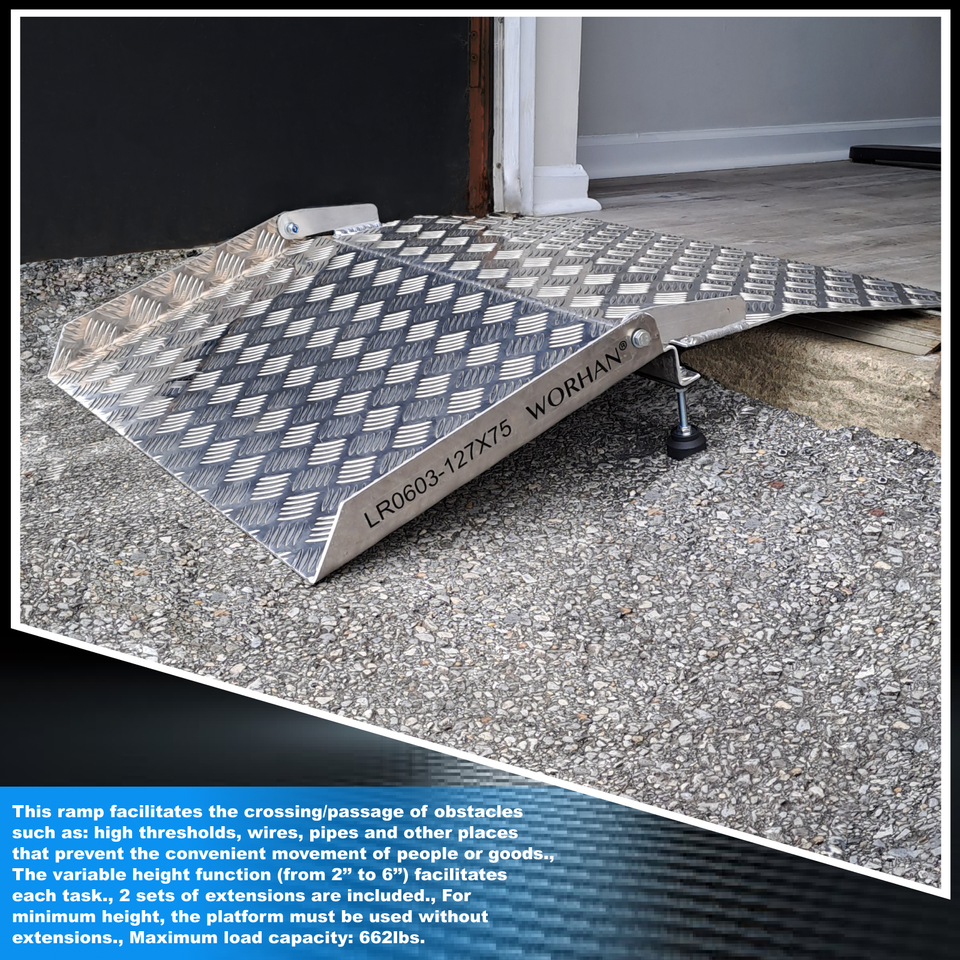 WORHAN® Rigid Threshold Ramp for Wheelchair Loading Platform Anodized ...