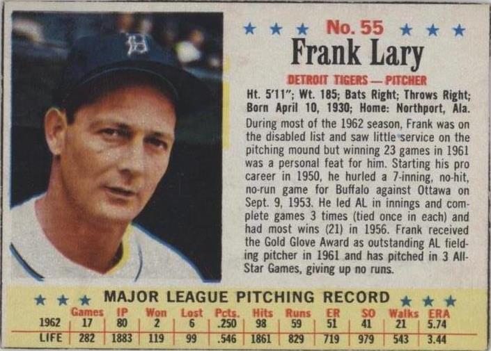 1963 Post - Frank Lary #55 for sale online | eBay