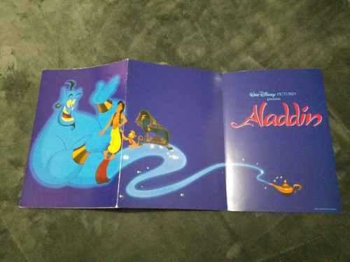 WALT DISNEY'S ALADDIN original fold out synopsis/credits sheet | eBay