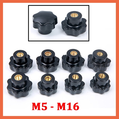 M5 to M16 Female Thread Plastic Star Clamping Nut Knob Screw Machinery ...