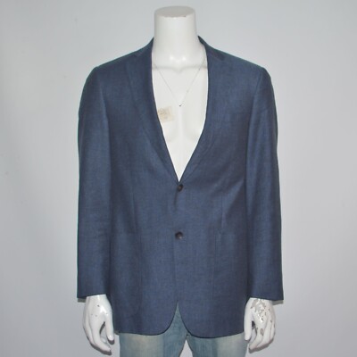 HART SCHAFFNER MARX Linen Silk Wool Navy Two Button Sport Coat Sz 40L ...
