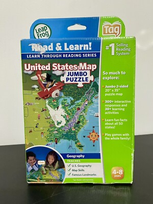 Leap Frog Interactive United States Map Tag Pen Puzzle Game Learning ...