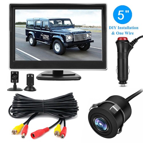 Backup Camera 5" Car Rear View HD Parking System Night Vision & LCD ...