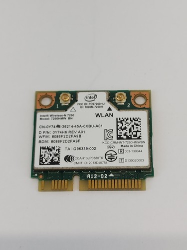 Intel Dell Wireless-N 7260 Mini PCI-E WiFi BlueTooth Card 300Mbps ...