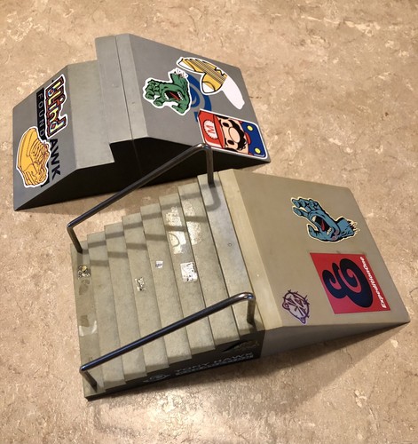 Lot Of 2 Tech Deck Tony Hawk Skatepark Ramps, One With Metal Rails ...