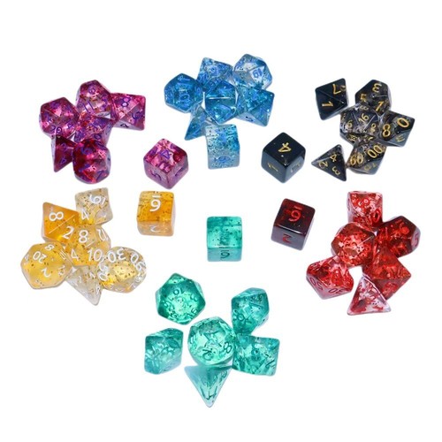7Pcs/set 7-Die Table Game DND Dice Transparent Game Dice TRPG DND | eBay