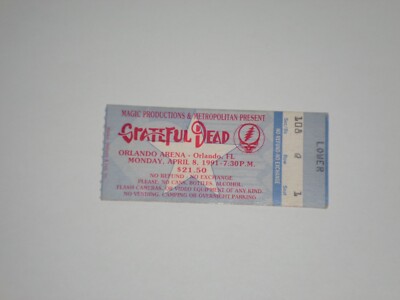Grateful Dead Ticket-1991-Jerry Garcia-Mail Order-Orlando Arena-Orlando ...