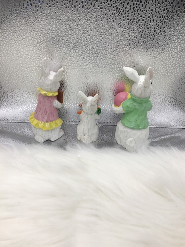 New Set of 3 Resin Bunny Rabbit Figurines - Easter | eBay