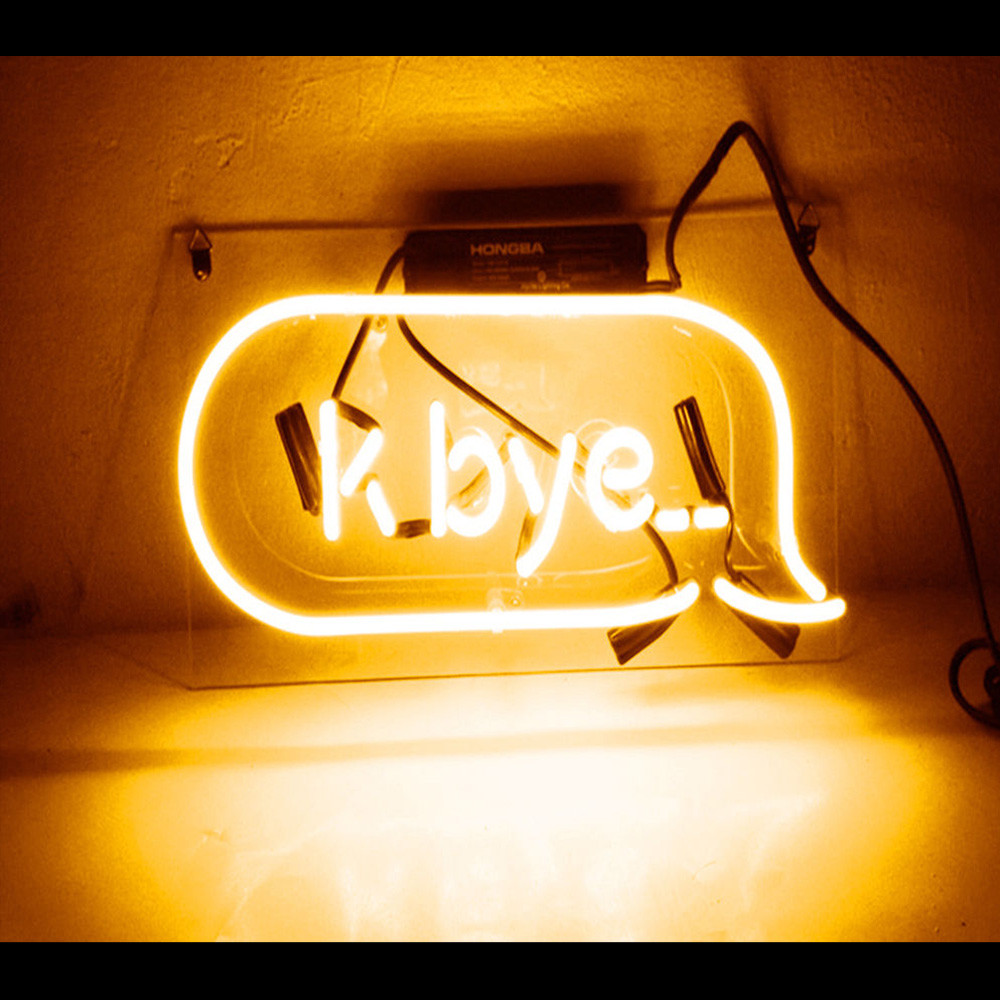 K bye Neon Sign Light Tiki Bar Room Wall Decor Handmade Real Glass Tube ...